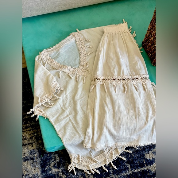 Skirts | Linen Tasseled Shirt And Skirt Set | Poshmark